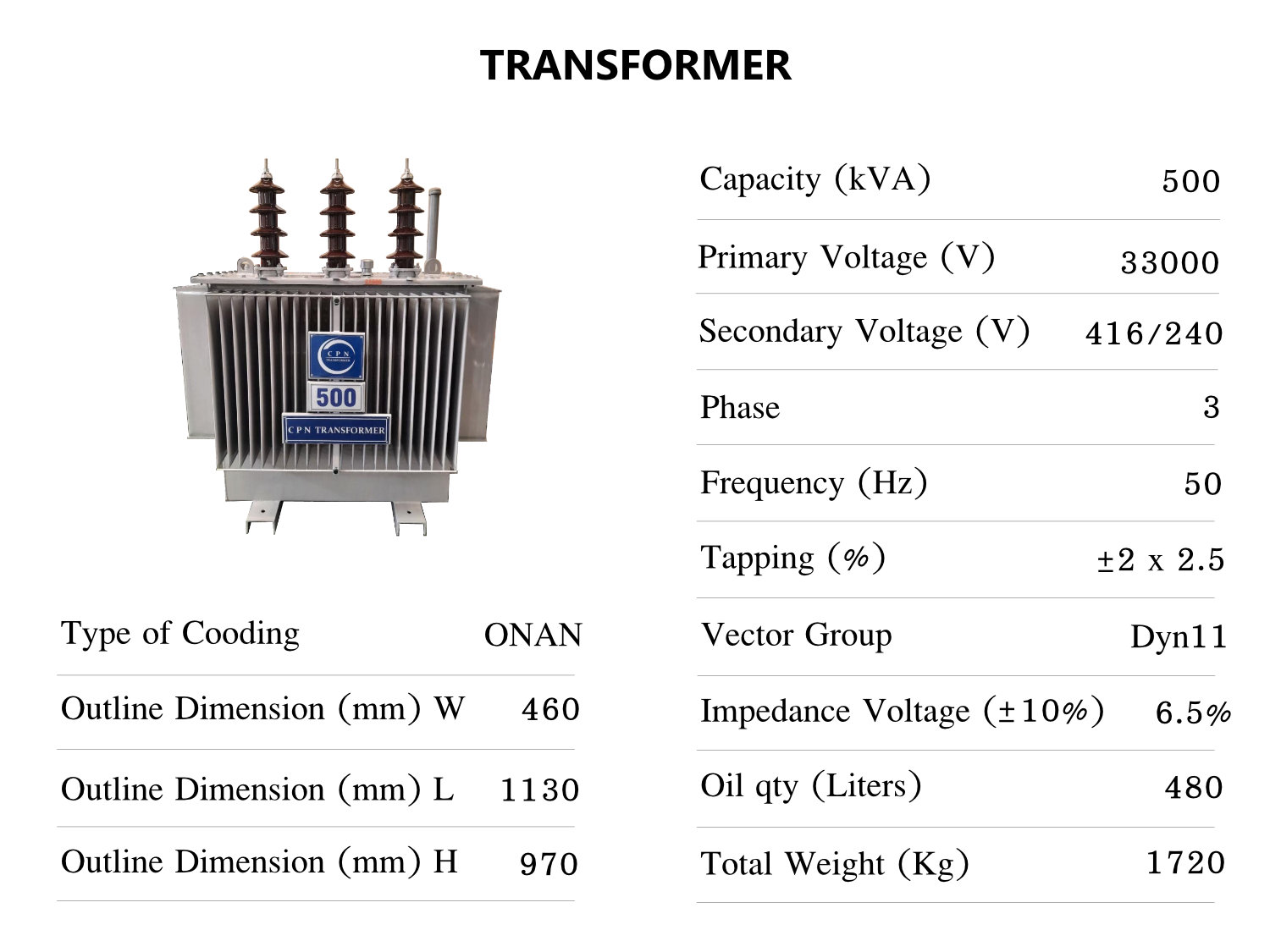 33000 V | ผู้ผลิตและจำหน่ายหม้อแปลงไฟฟ้าแรงสูง